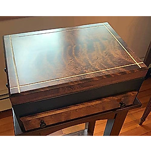 Flaming Amish Birch, One Drawer Flatware Chest with Black Maple