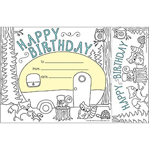 BARKER CREEK Recognition Awards and Bookmarks, Color Me Happy Birthday, 30 Double-Sided Awards and 30 Double-Sided Bookmarks, Awards are 6-3/8" x 5-1/2", Bookmarks are 2-1/8" x 5-1/2" (427)