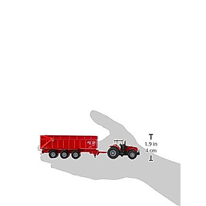 Siku 1844, Massey Ferguson Tractor with Trailer, 1:87, Metal/Plastic, Red, Tiltable Trailer