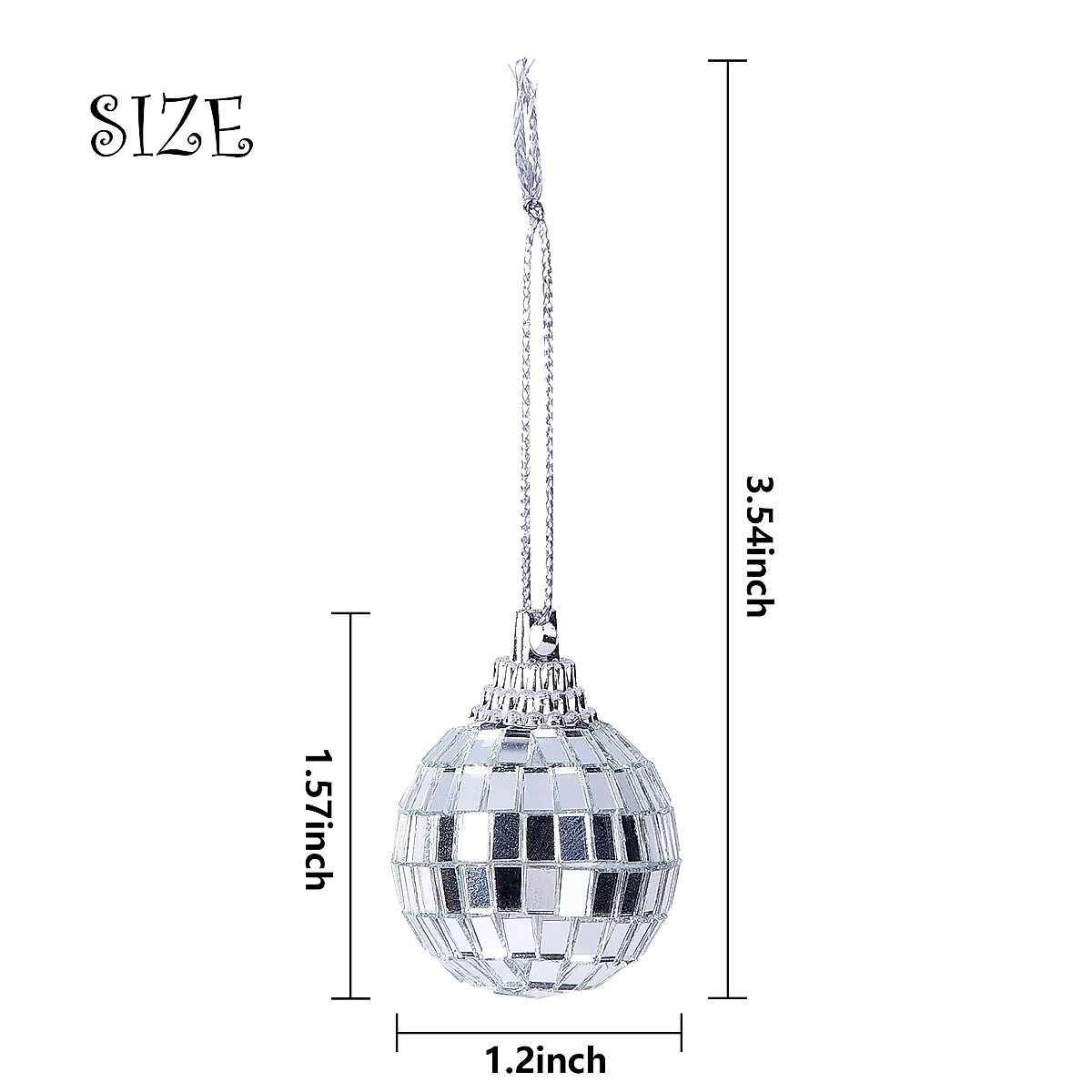 60PCS Disco Ball Ornament - 1.2 Inch Mirror Disco Ball 60s 70s Reflective Mirror Ball Christmas Tree Wedding Birthday Party Ball Ornaments