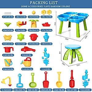 Kids Sand Water Table Toys, 3 in 1 Sand and Water Play Beach Toy for Kids Boys Girls, Sensory Activity Toy for Outdoor, Backyard for Toddlers Age 2-5