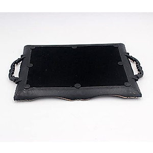 Tstarer Antique Decorative Gold Framed Square Mirror Tray, Jewelry & Cosmetics Organizer for Dresser, Square - 9.5" W x 14.5" L (Bronze)