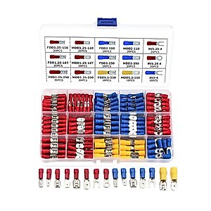 Insulated Wire Electrical Connectors Assortment Fork,Ring,Spade,Quick Disconnect Crimp Marine Automotive Cable Terminals-280 PCS