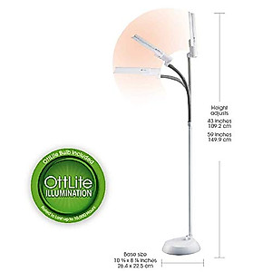OttLite 13 Watt WingShade Floor Lamp - Living Room, Office, Bedroom Home Decor