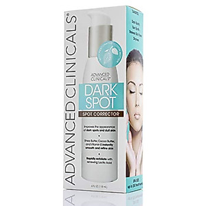 Advanced Clinicals Dark Spot Corrector Facial Cream W/Shea Butter & Hyaluronic Acid Skin Care Face Lotion. Anti Aging Moisturizer Targets Dark Spots, Wrinkles, Age Spots & Uneven Skin Tone, 4 Fl Oz