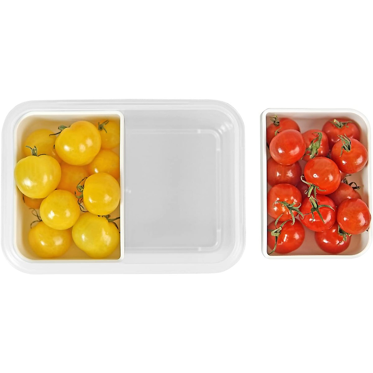 carrotez Food Storage Containers with 2 Removable Compartments, Snack Containers with Airtight Lids, Portion Control Container, Reusable, BPA Free, 2 Cup (480ml)