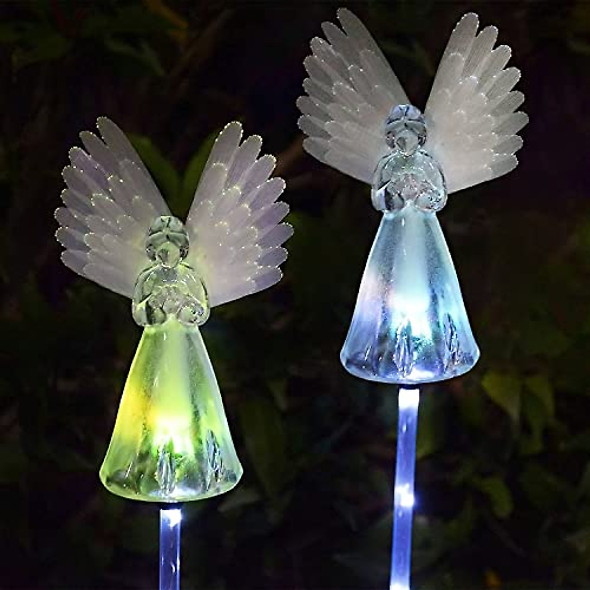 Awinking 2 Pack Solar Angel Lights - Color Changing Outdoor Decor