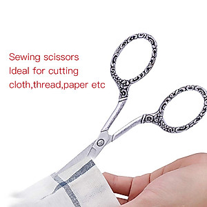 Embroidery Scissors, Stainless Steel Safety Scissors,Thread Cutter with Sheath, Sewing Needle Case,Awl,Thimble for Sewing, Cutting,Art Work,Embroidery, Needlework