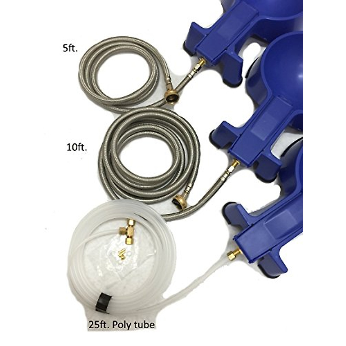 The Easy-Clean Auto-Fill Water Bowl with (5-Foot) Long Stainless Steel Hose, 32 ounces,Blue