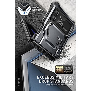 i-Blason Armorbox Series Case for Samsung Galaxy Z Flip 4 5G (2022), Full-Body Rugged Holster Case with Shock Reduction/Bumper (Black)