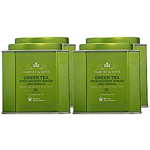 Harney & Sons Green Tea with Coconut, Ginger and Vanilla, 30 Sachets (75 g), 6.7 Ounce