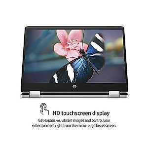 HP Chromebook X360 14b 14/inch HD 2-in-1 Touchscreen(Intel Celeron N4500,4GB RAM,128GB Storage(64GB eMMC + 64GB SD Card),Webcam)Home&Education Laptop,13.5-Hr Battery Life,IST SD Card,Chrome OS Silver