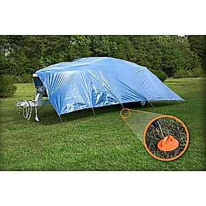 Liberty Outdoor ANCFR16-ORG-R Folding Ring Spiral Ground Anchor, 16-inch, 4 Pack