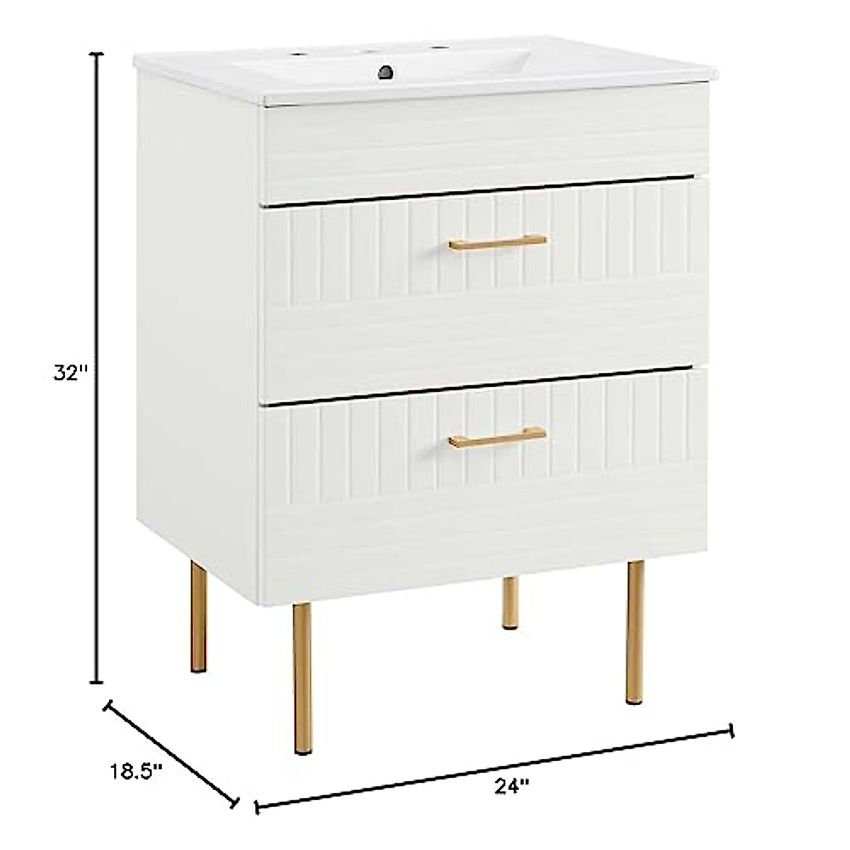 Modway Daybreak Bathroom Vanity, 24" with White Sink