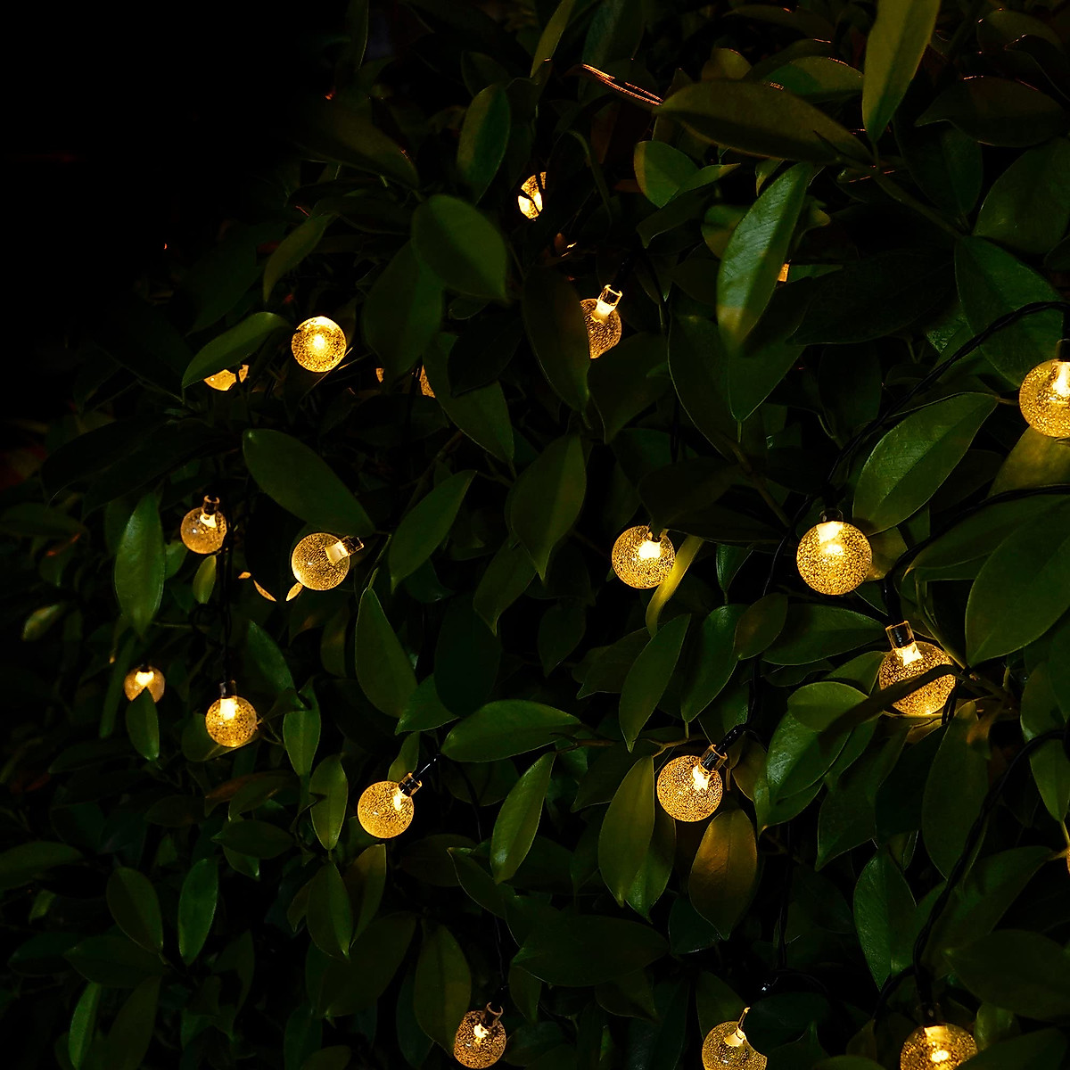 HODLON Solar Lights Outdoor Garden 50 LED 9.5M Waterproof Crystal Ball LED Fairy Lights Outdoor Solar Powered Lights, Decorative Lighting for Home, Garden, Party, Festival Warm White