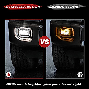 BICYACO LED Fog Lights with DRL Daytime Running Lights Compatible with 2015-2020 Ford F150, 4 Inch LED Fog Light Assembly Kit, 36W Waterproof LED Bumper Lamps Set-1 Pair