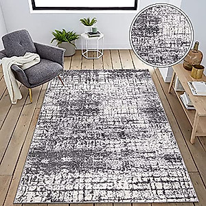 Rugshop Distressed Abstract Modern Area Rug 5' x 7' Gray