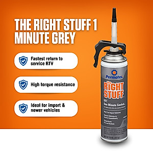 Permatex 85144 The Right Stuff 1 Minute Grey Gasket Maker, 7.5 oz