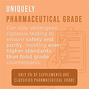 Calcium Bentonite Clay Healing Powder - Pure Pharmaceutical, Better Than Food Grade - Face, Body & Hair Detox Mask, for Internal Use, Natural Mud Masks, Deep Pore Cleansing for Health & Beauty