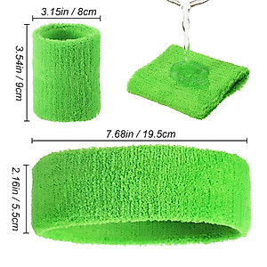 8 Sets Sweatbands Wrist Sweat Bands Workout Headbands Terry Cloth Sweatbands Absorbent Nonslip Stretchy Head Wrist Sweatband Wicking Wristband for Men Women (Bright Color)