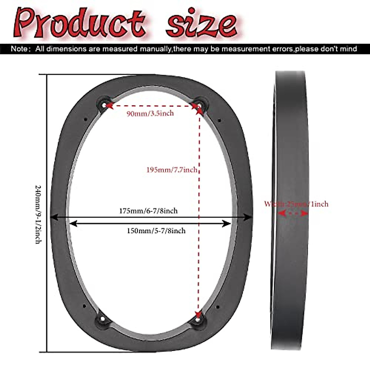 TuoLauthon 2pcs 6" X 9" Universal Plastic Vehicle Car Speaker Spacer Adapter Mount