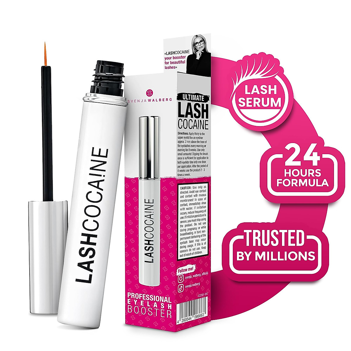 LASHCOCA!NE eyelash growth serum to grow longer & fuller eyelashes | vegan lash enhancing serum | test winner “VERY GOOD” for eyelash extensions | long eye-lashes by Svenja Walberg