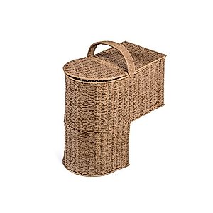 15.25" Storage Stair Basket With Handle by Trademark Innovations (Natural)