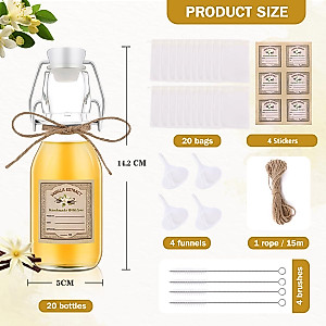 zjdbset 20Pcs 4 oz Swing Top Glass Bottles for Vanilla Extract Homemade,Flip Top Glass Bottles for Glass Food Storage Canister for Hot Sauce Beans