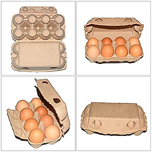 DOITOOL 20PCS Egg Cartons for Chicken Eggs 6 Counts Egg Crates for Farmers Market, Half Dozen Egg Cartons Natural Pulp Egg Cartons 6 for Chicken Eggs Storage