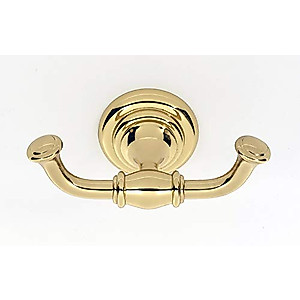 Alno Creations Charlie's Collection Double Robe Hook -a6784-pb- Polished Brass