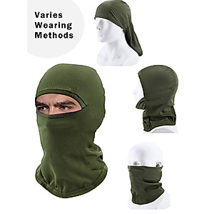 6 Pieces Balaclava Face Mask Motorcycle Windproof Camouflage Fishing Face Cover Winter Ski Mask (Black, Khaki, Army Green, Printed Black, Printed Green, Dark Green)
