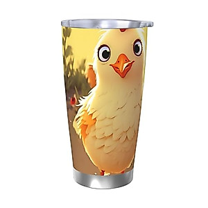 GDSHJKLW Chicken Chick Tumbler With Lid And Straw 20oz Stainless Steel Leakproof Travel Coffee Mug Double Wall Insulated Cup Gifts For Women Home Office