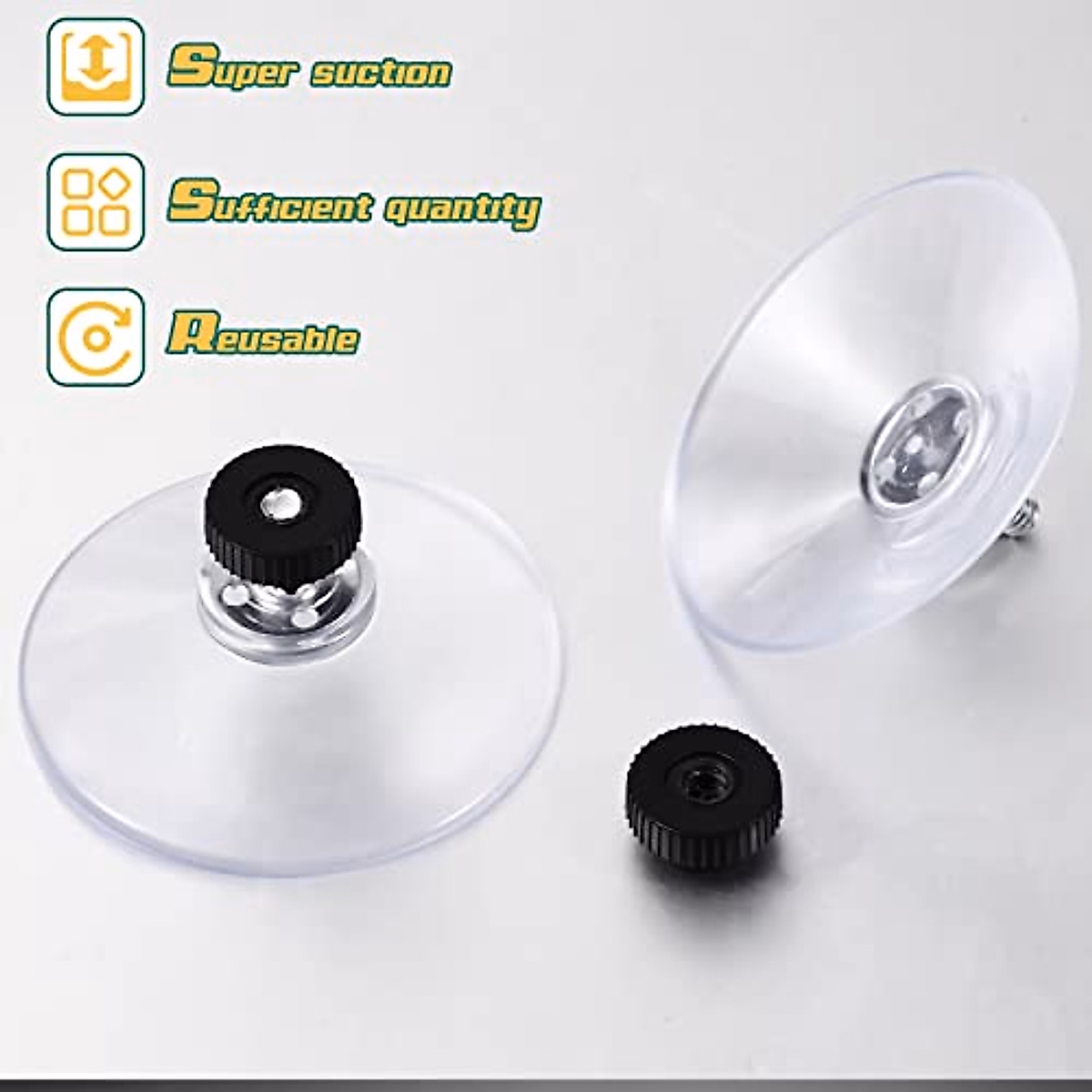 Perthlin 30 Pcs Suction Cup Plastic Suction Pads 50 mm/ 1.97 Inch Clear PVC Sucker Pads Strong Adhesive Suction Holder with Black Screw Nut for Car Shade Cloth Glass Bathroom Wall Door Glass Window