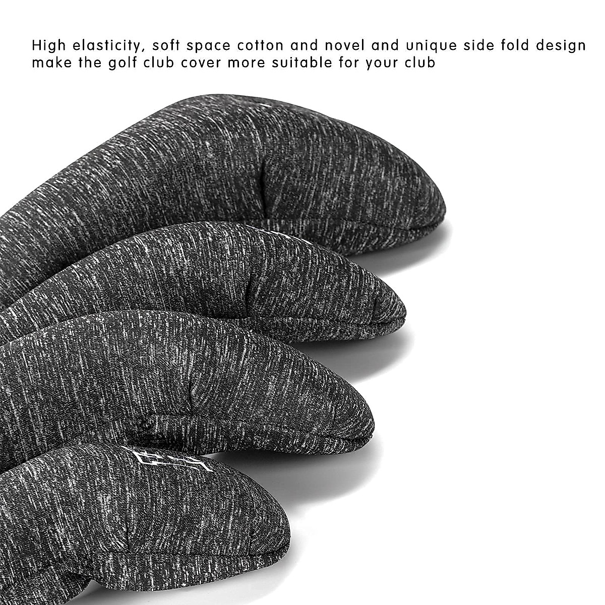 YuEagleSky Golf Club Head Covers (4PCS) Driver Fairway #3#5 Hybrid Space Cotton Black for Men Women