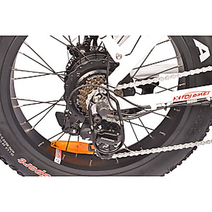 DJ Folding Bike Step Thru 750W 48V 13Ah Power Electric Bicycle, Pearl White, LED Bike Light, Suspension Fork and Shimano Gear