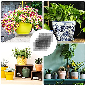 Flower Pot Hole Mesh Pad 5PCS 11.8 X 7.8 Inch Plastic Mesh Screen DIY Drainage Netting Pot Bottom Grid Mat Plant Drainage Screen Mesh Bonsai Mesh Keep Soil from Flowing Away