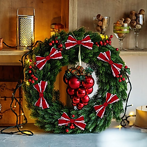 2 Rolls Christmas Velvet Decorative Ribbons - Craft DIY Ribbons with Wire Edge for Christmas & Holiday Decoration (Red, 1.5 Inch x 12 Yard)