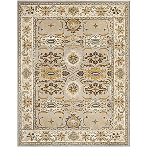 SAFAVIEH Heritage Collection 9' x 12' Light Grey/Grey HG734C Handmade Traditional Oriental Premium Wool Area Rug