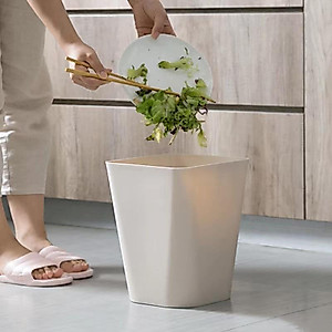 Yirepny Trash Can, Garbage Can, Simple Style Square Garbage Bin, Kitchen Waste Bin Storage Bucket Home Improvement for Cupboard, Bedroom, Bathroom, Living Room, Office, Camping Grey L