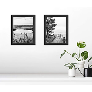 MCS Studio Gallery 11x14 Picture Frame Black Woodgrain, Rectangle Photo Frame for Photos, Posters & Art Prints (2-Pack)