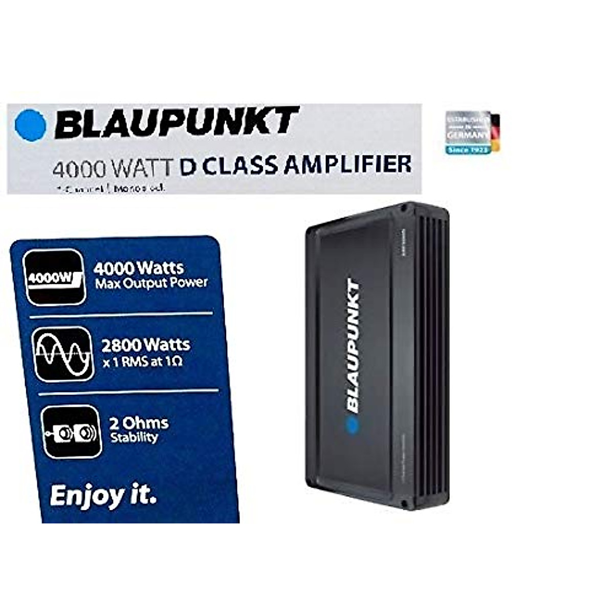 Blaupunkt AMP4000D AMP4000D 4,000-Watt-Max Monoblock Class D Amp with Bass Remote