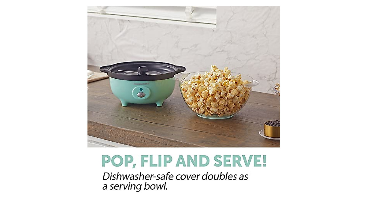 Elite Gourmet Mint Popcorn Maker - Fast, Easy & Safe for Family Fun