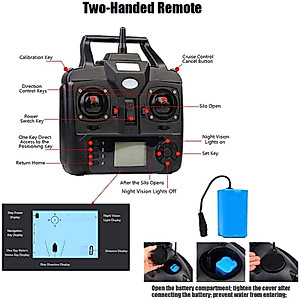 AHWZ Fish Finder - RC Boat - Fishing Bait Boat Fish Finder 2Kg Loading 500M Remote Control Double Motor Night Light,Boat with Fish Finder