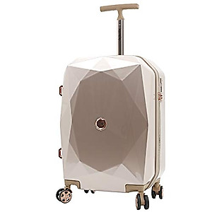 kensie Women's 3D Gemstone TSA Lock Hardside Spinner Luggage, Rose Gold, 20-Inch Carry-On