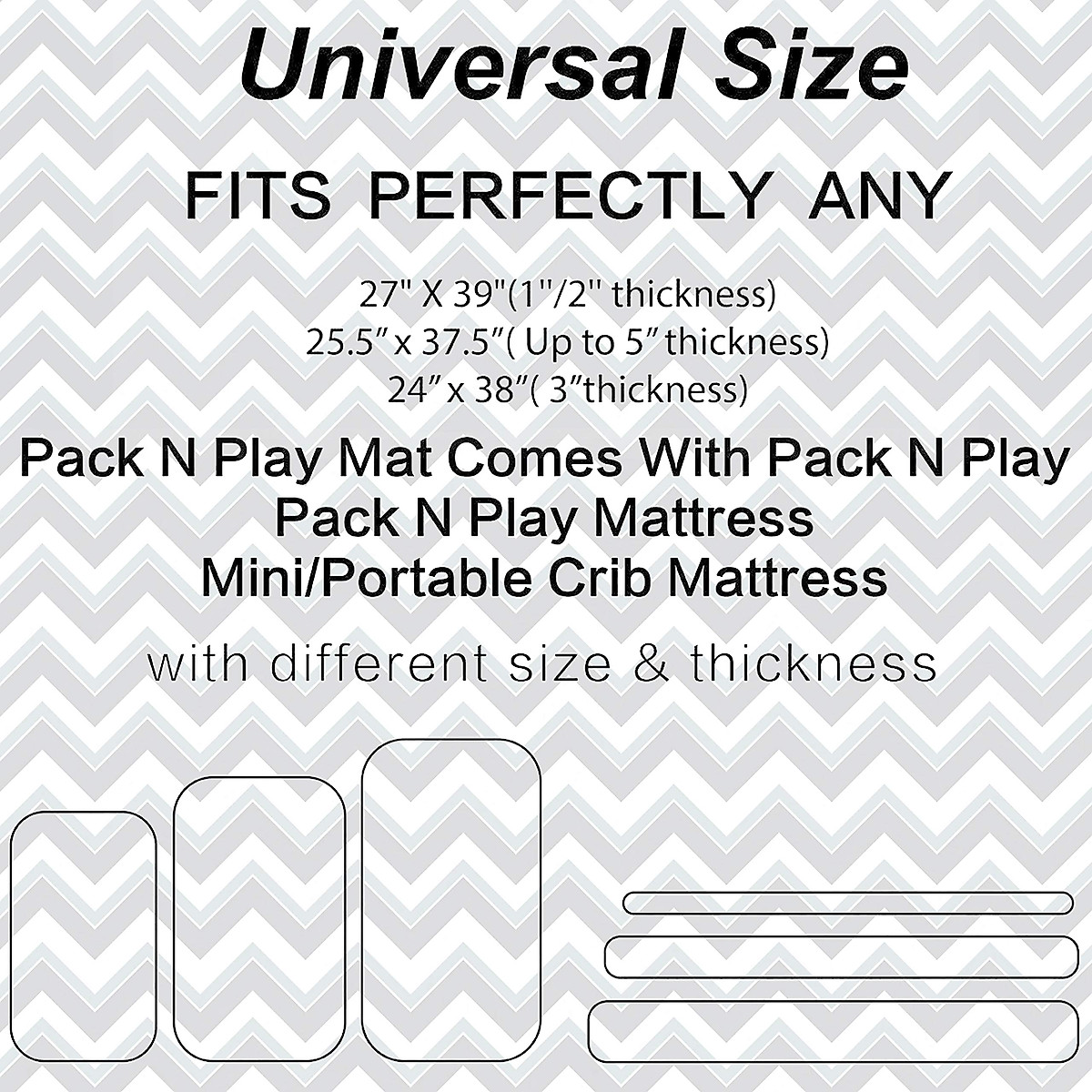 Youngever 2 Pack Portable Mini Crib Sheets, Pack n Play Stretchy Fitted Sheet, Convertible Playard Mattress Cover, Ultra Soft Material, Grey and Grey Wave