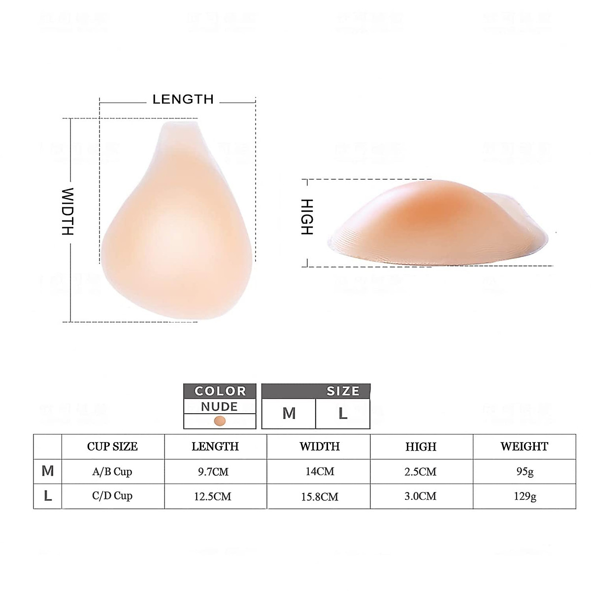 Adhesive Bra, Breast Lift Strapless Backless Silicone Minimizer Bra Nippless Covers Push Up Self Invisible Sticky Bra for Women (C/D Cup)