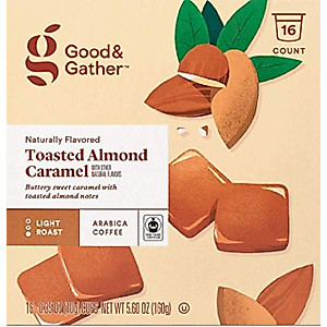 Granny's Pantry Good and Gather Naturally Flavored Single Serve Coffee Pods Bundle of 4 Limited Edition Flavors Cinnamon Vanilla Toasted Almond Caramel Salted Carmel and Vanilla Bean Brulee Fair Trade Certified,16 Count(Pack of 4)