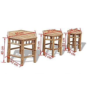 Modern Porch Furniture Lawn Chairs Outdoor Dining Chairs for Balcony. Deck. Garden. Yard Patio Stools 3 pcs Bamboo