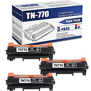 TN770 Compatible TN-770 Black High Yield Toner Cartridge Replacement for Brother TN-770 DCP-L2550DW MFC-L2710DW HL-L2350DW HL-L2370DW HL-L2390DW Toner.(3 Pack)