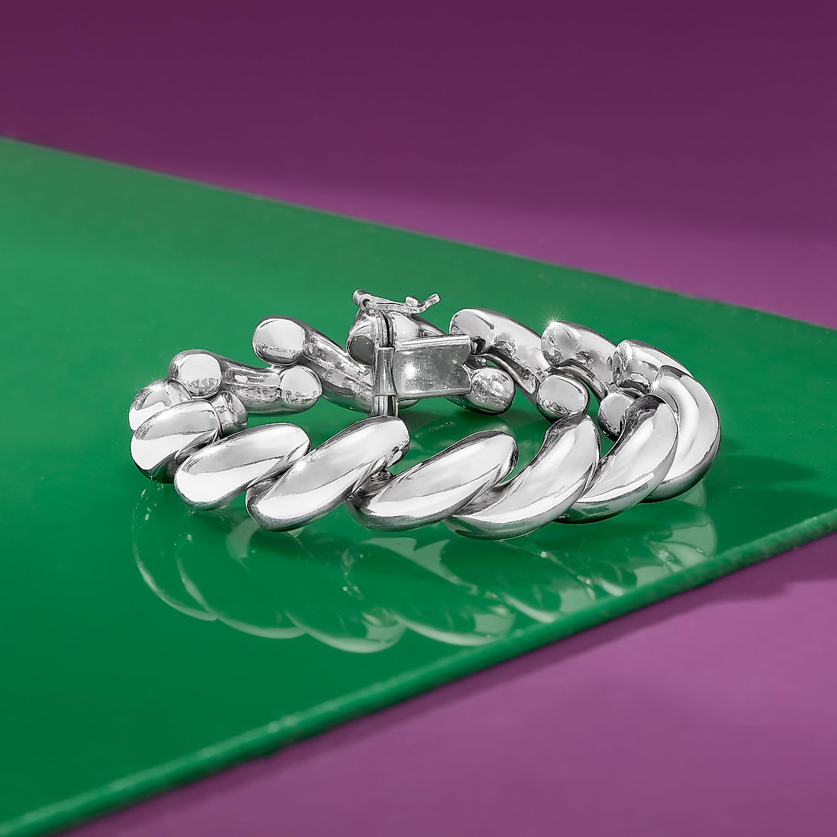 Ross-Simons Italian Sterling Silver Large San Marco Bracelet. 8.25 inches